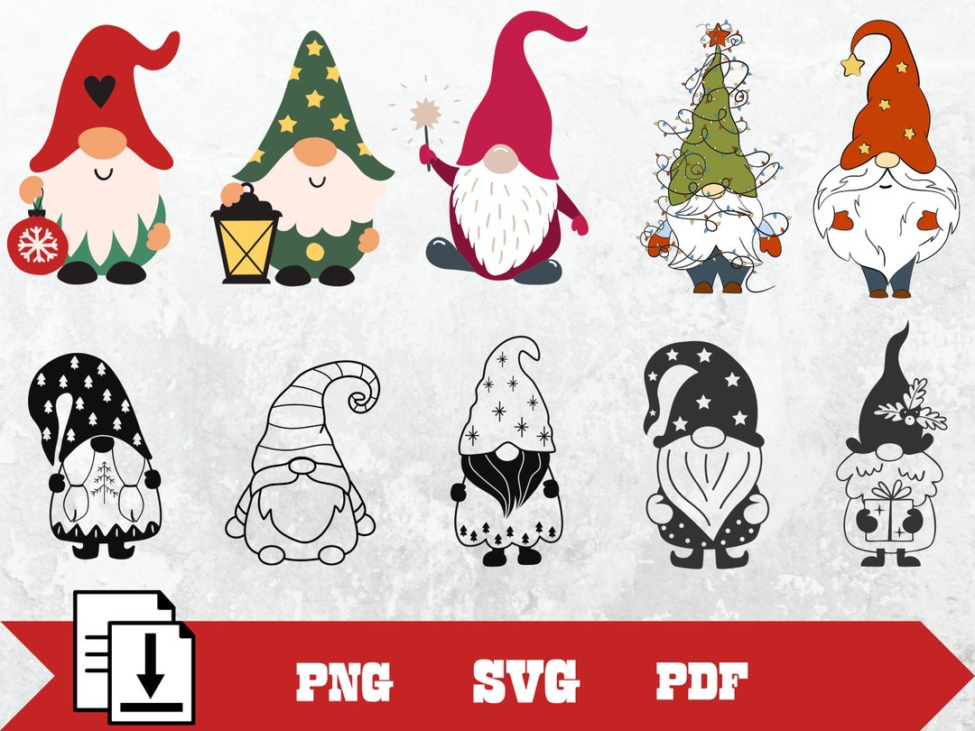 Christmas Gnomes SVG Bundle, Gnomes SVG, Gnome Clipart, Cute Gnomies ...