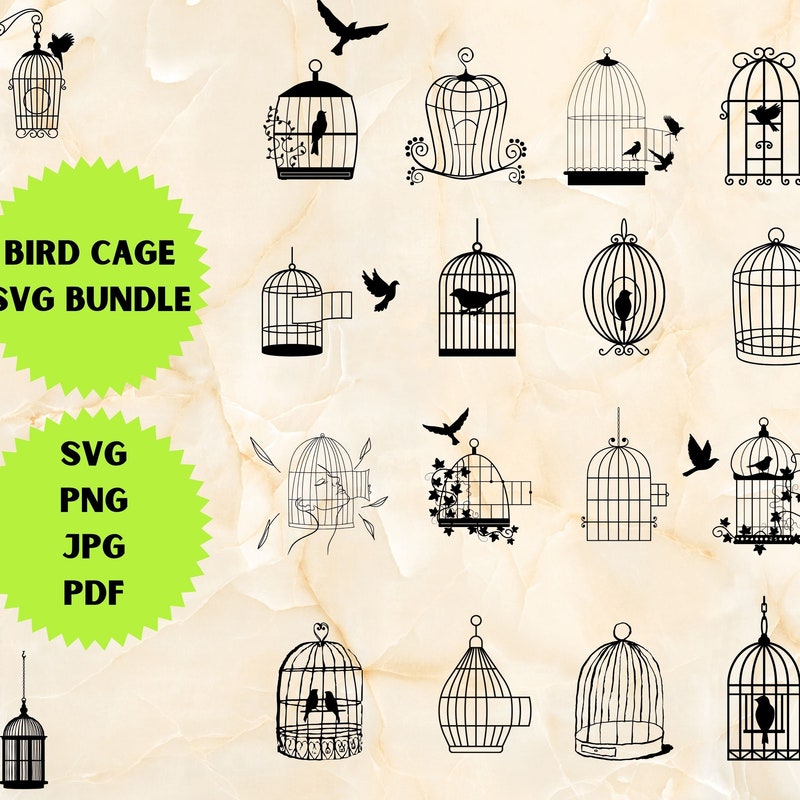 Bird Cage Clipart - Etsy