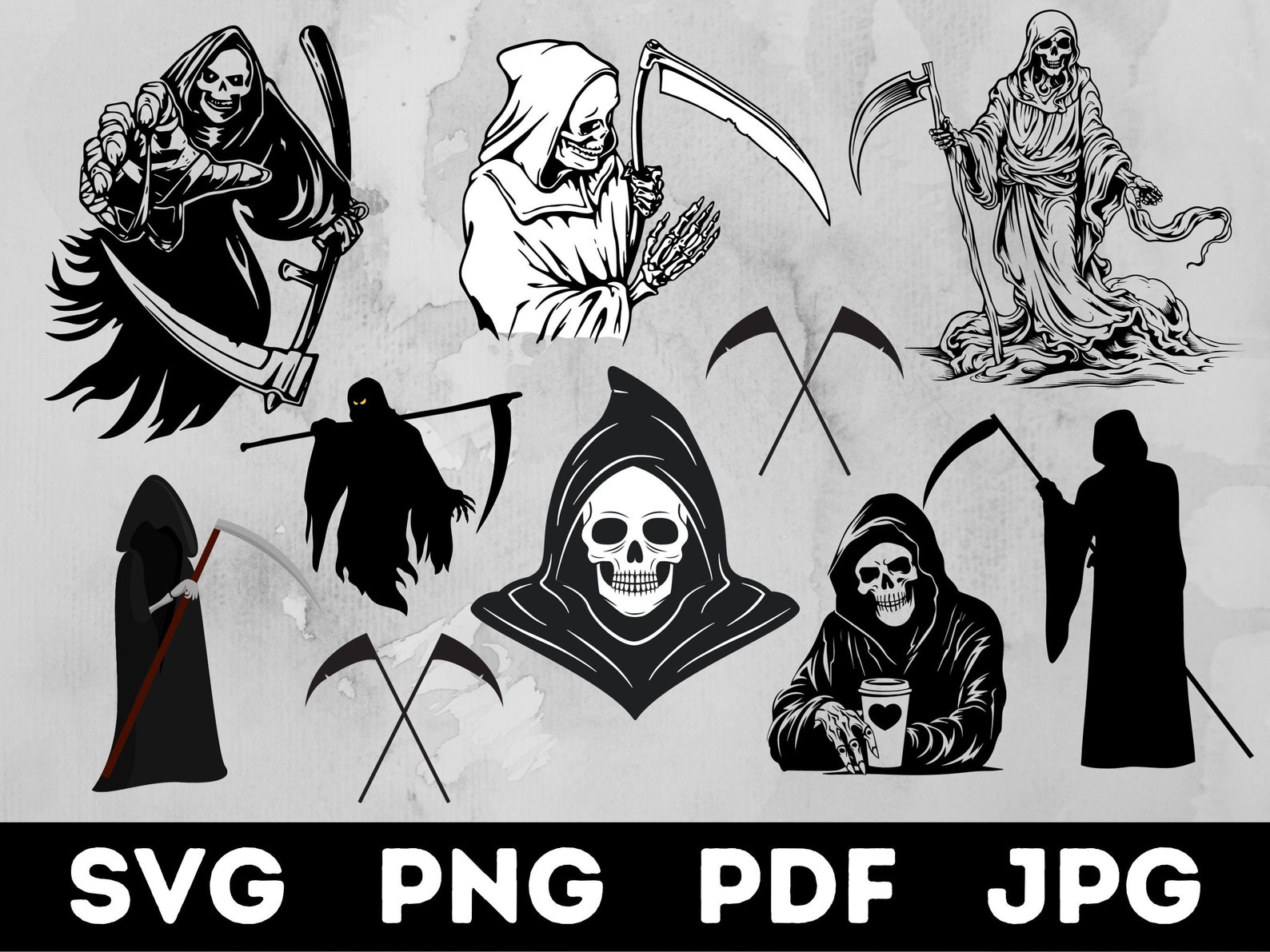 Grim Reaper, Grim Reaper Svg Bundle, Grim Silhouette, Grim Reaper Png ...