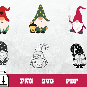 Christmas Gnomes SVG Bundle, Gnomes SVG, Gnome Clipart, Cute Gnomies ...