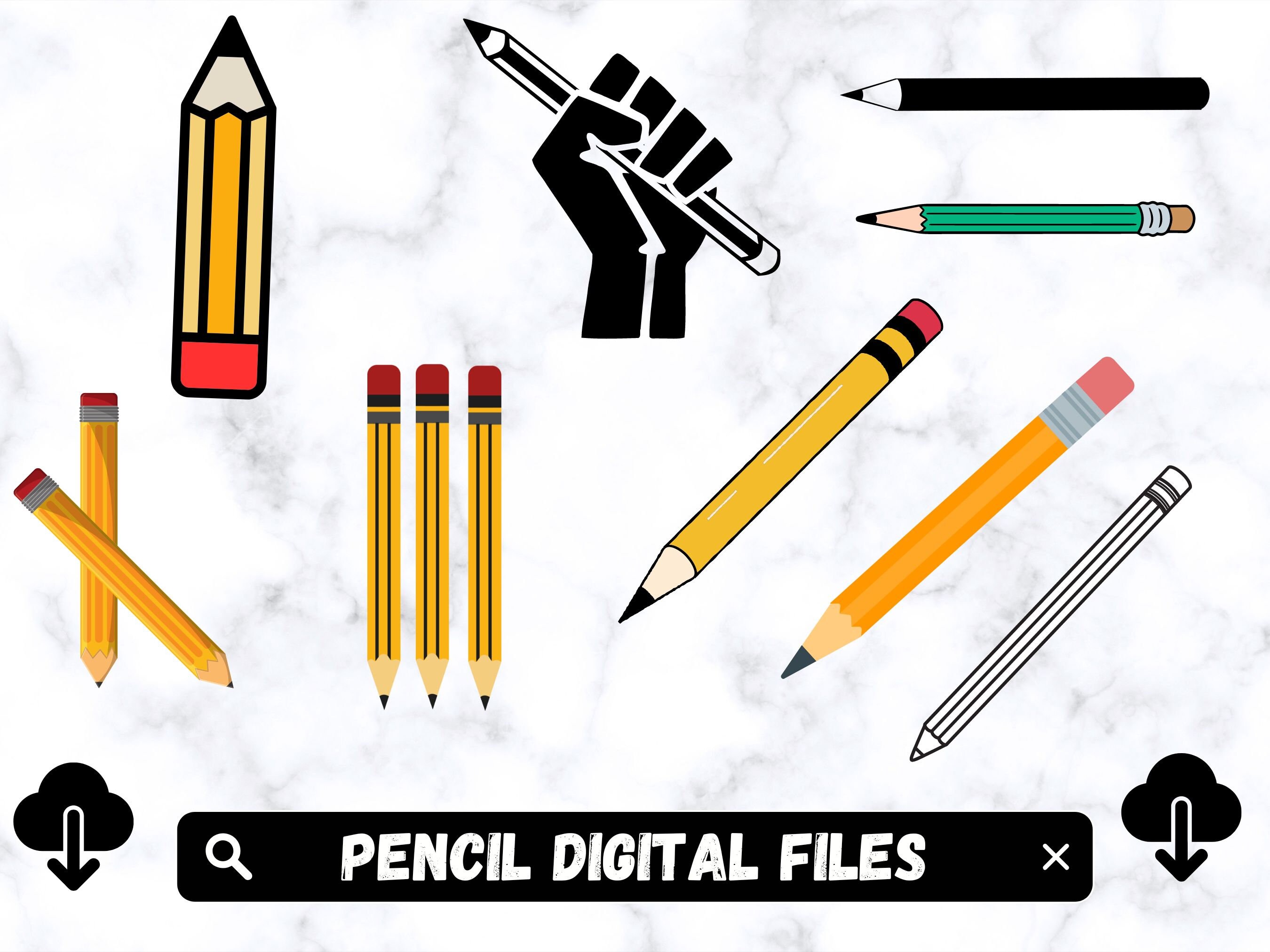 Paquete de lápices Svg, silueta de lápiz Svg, educación Svg, lápiz Svg ...