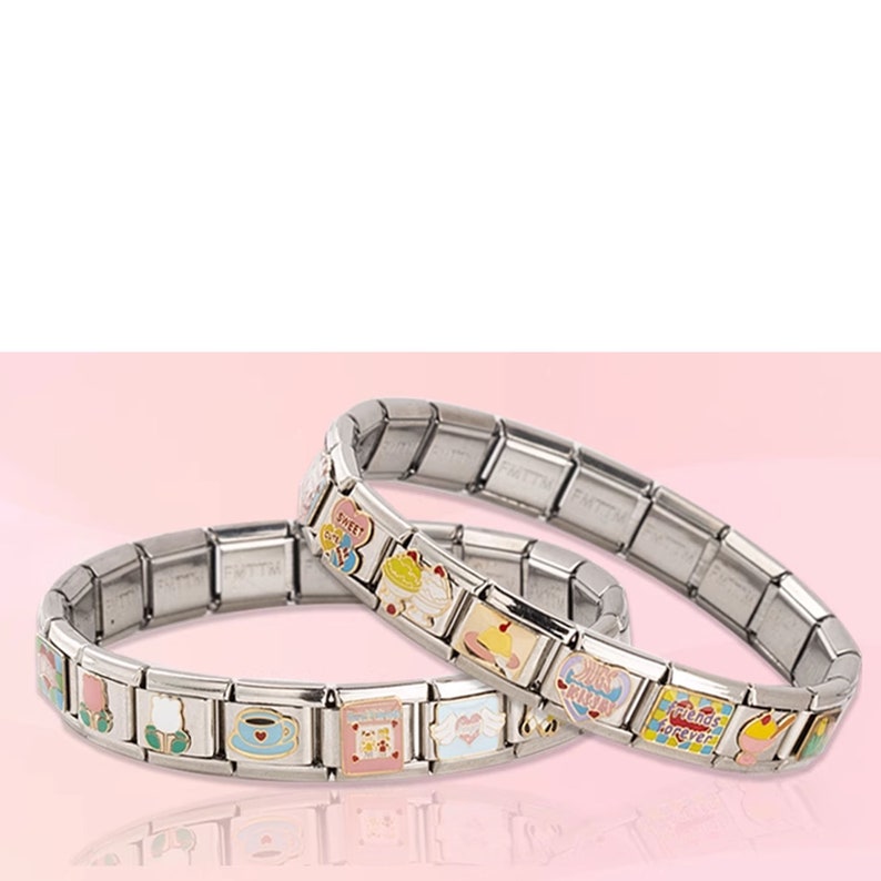 Italian Charms Bracelet, Couple Bracelet, Classic 9mm Size, Custom ...