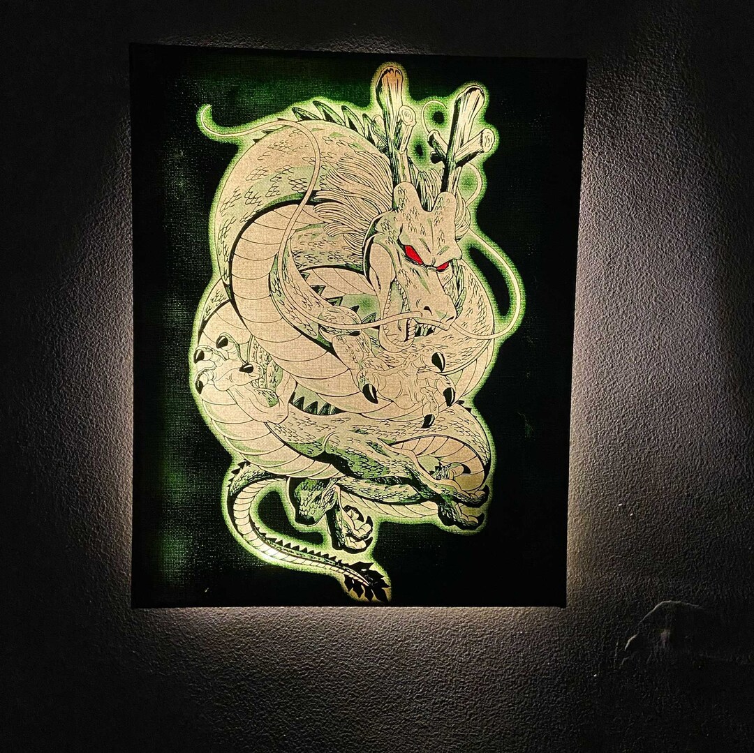 Luminous Shenron Painting Engraving on Painted Canvas of the Dragon ...