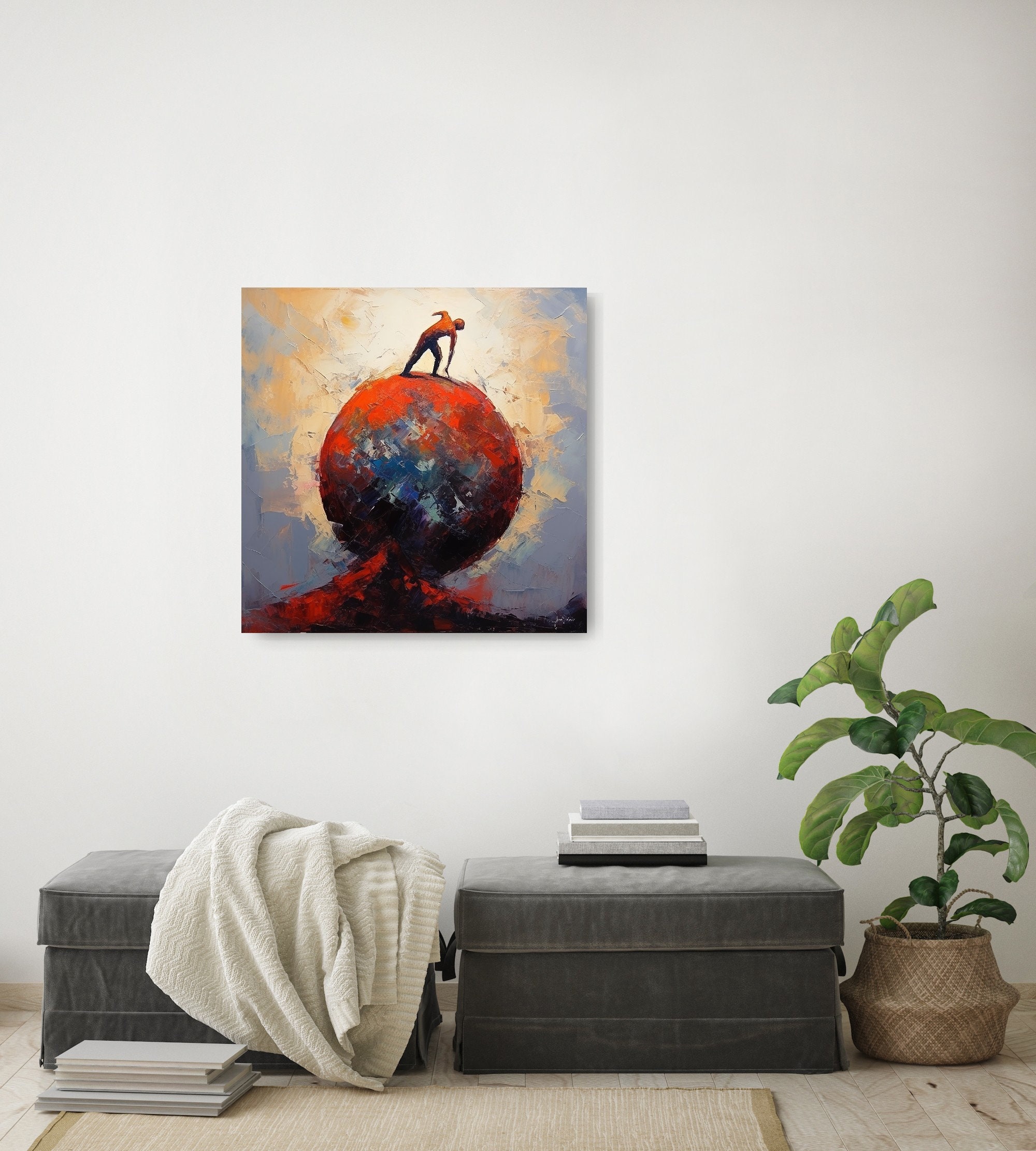Sisyphus Original Abstract Oil Painting on Canvas Print Ready - Etsy
