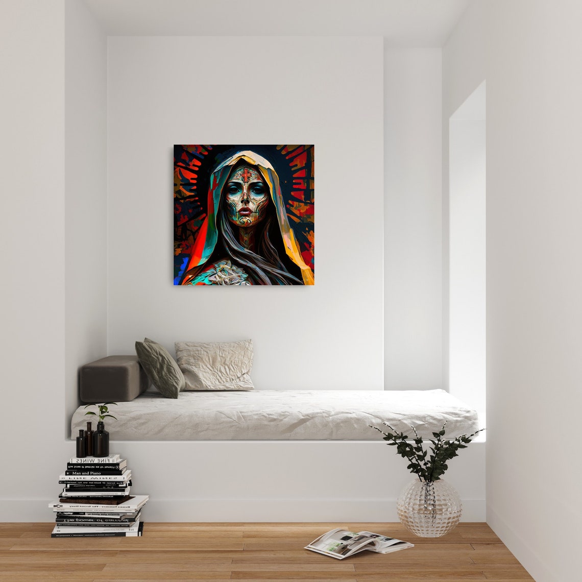 Santa Muerte Original Abstract Oil Painting on Canvas Print, Ready to ...