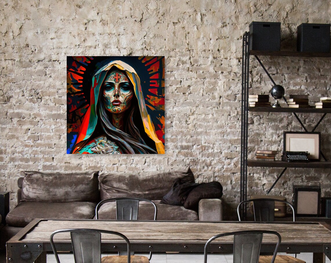 Santa Muerte Original Abstract Oil Painting on Canvas Print, Ready to ...