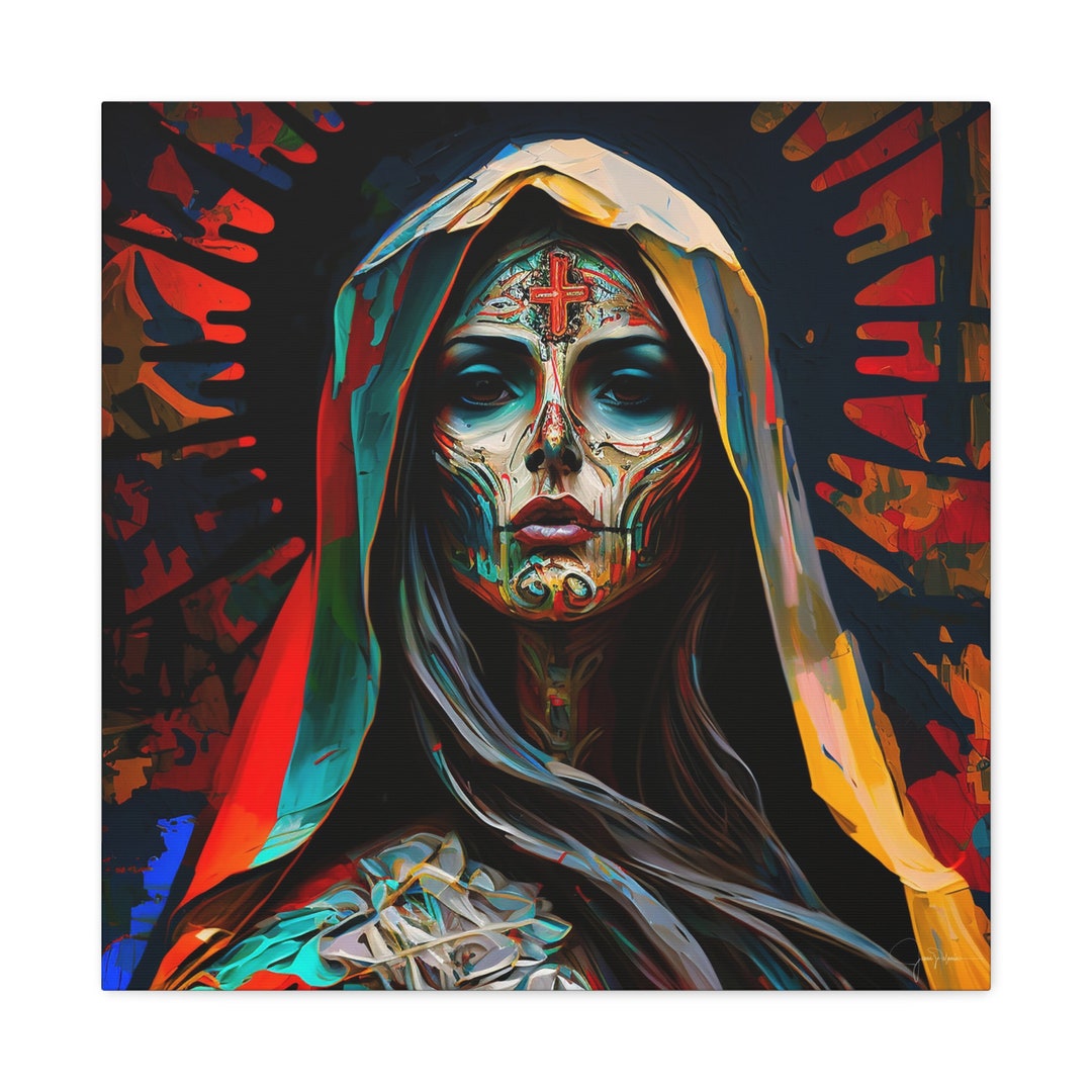Santa Muerte Original Abstract Oil Painting on Canvas Print, Ready to ...