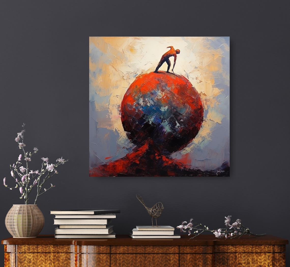 Sisyphus Original Abstract Oil Painting on Canvas Print Ready - Etsy