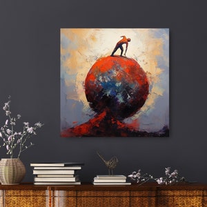 Sisyphus Original Abstract Oil Painting on Canvas Print, Ready to Hang ...