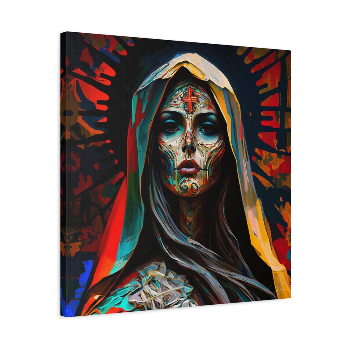 Santa Muerte Original Abstract Oil Painting on Canvas Print, Ready to ...