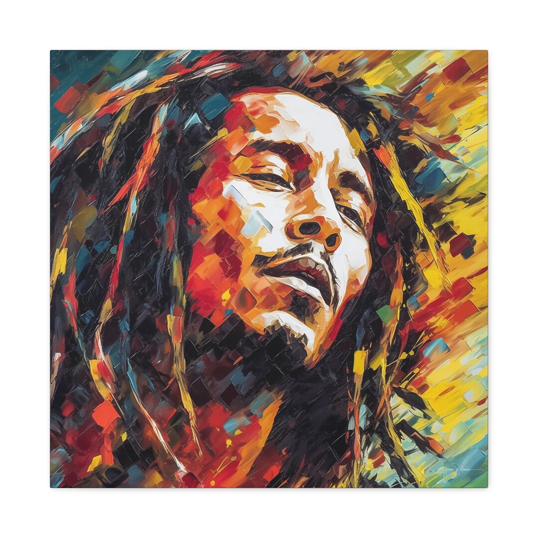 Bob Marley Original Abstract Oil Painting on Canvas Print, Ready to ...