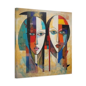 Gemini Zodiac Sign Original Abstract Oil Painting on Canvas Print ...