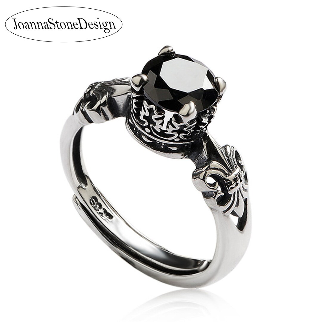 Cross Retro Obsidian Ring,obsidian Ring,love Obsidian Ring,pure ...