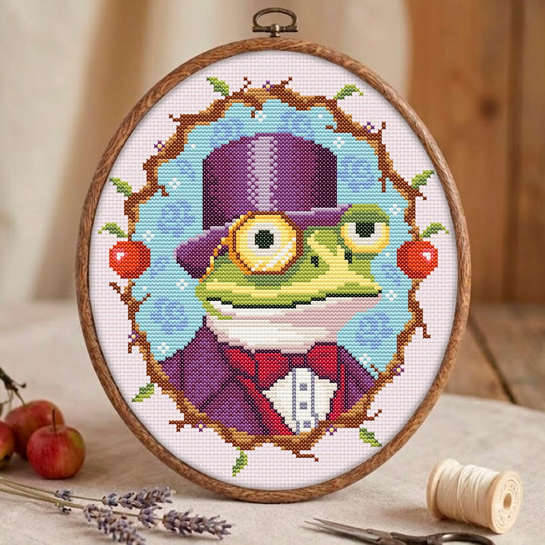 Vintage Toad Cross Stitch Pattern: Funny Frog in Top Hat (PDF) - Etsy