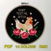 Rude Chicken in Flowers Snarky Cross Stitch Pattern PDF Floral Chicken ...