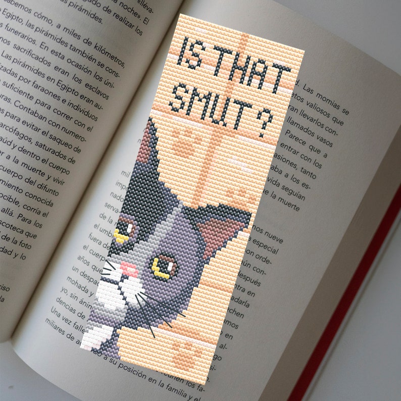 Cheeky Cat Bookmark Cross Stitch Pattern: Sarcastic Embroidery (PDF) - Etsy