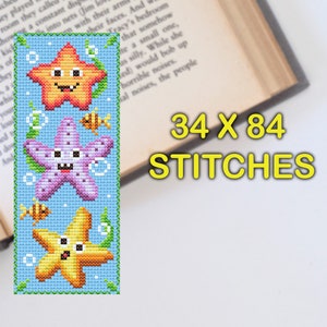 Marine Life Cross Stitch Bookmark Pattern PDF, Cute Embroidery Bookmark ...