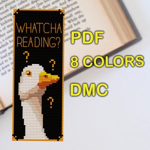 Silly Goose Bookmark, Cross Stitch Bookmark Pattern PDF, Cute Funny ...