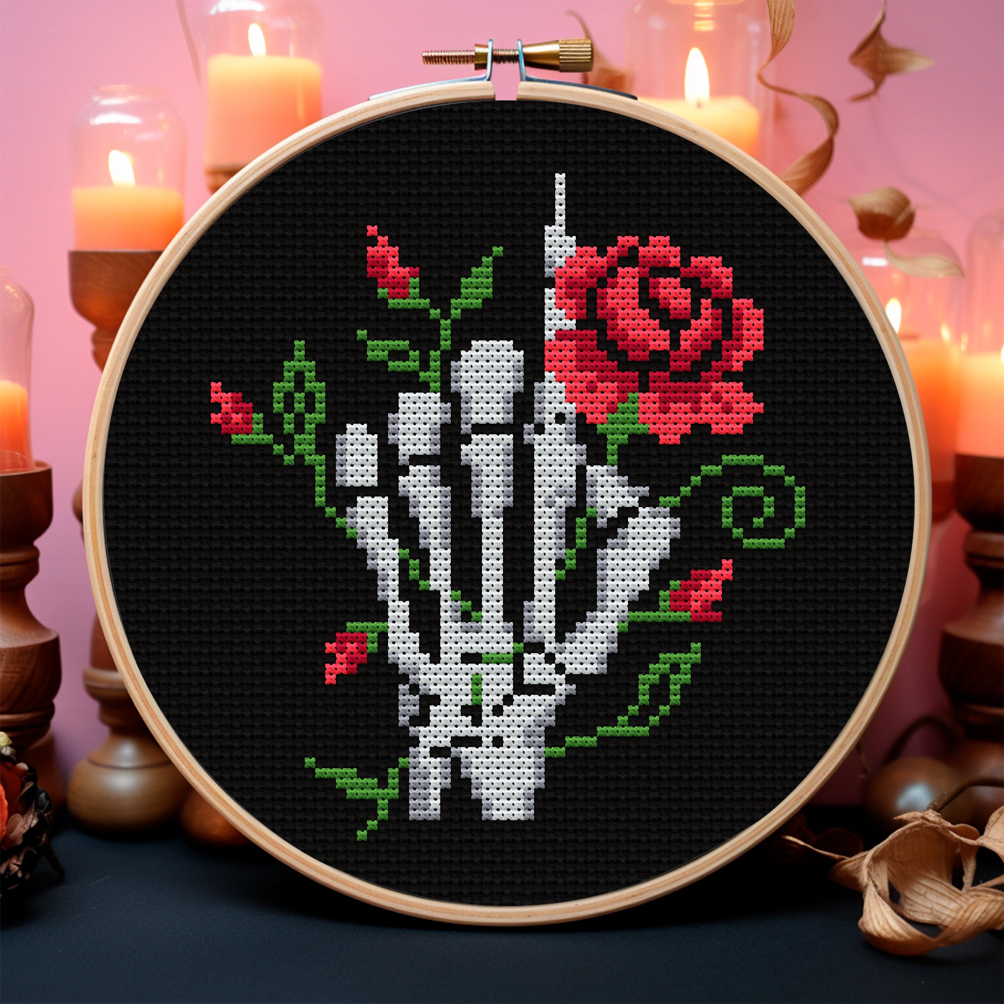 Skeleton Hand Witchy Cross Stitch Pattern Gothic Cross Stitch Dark ...