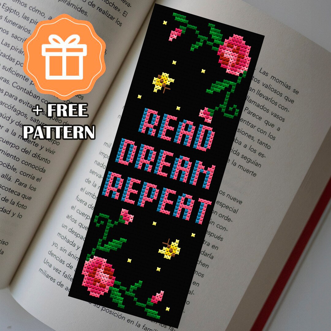 Cute Floral Bookmark Cross Stitch Pattern PDF Aesthetic Handmade ...