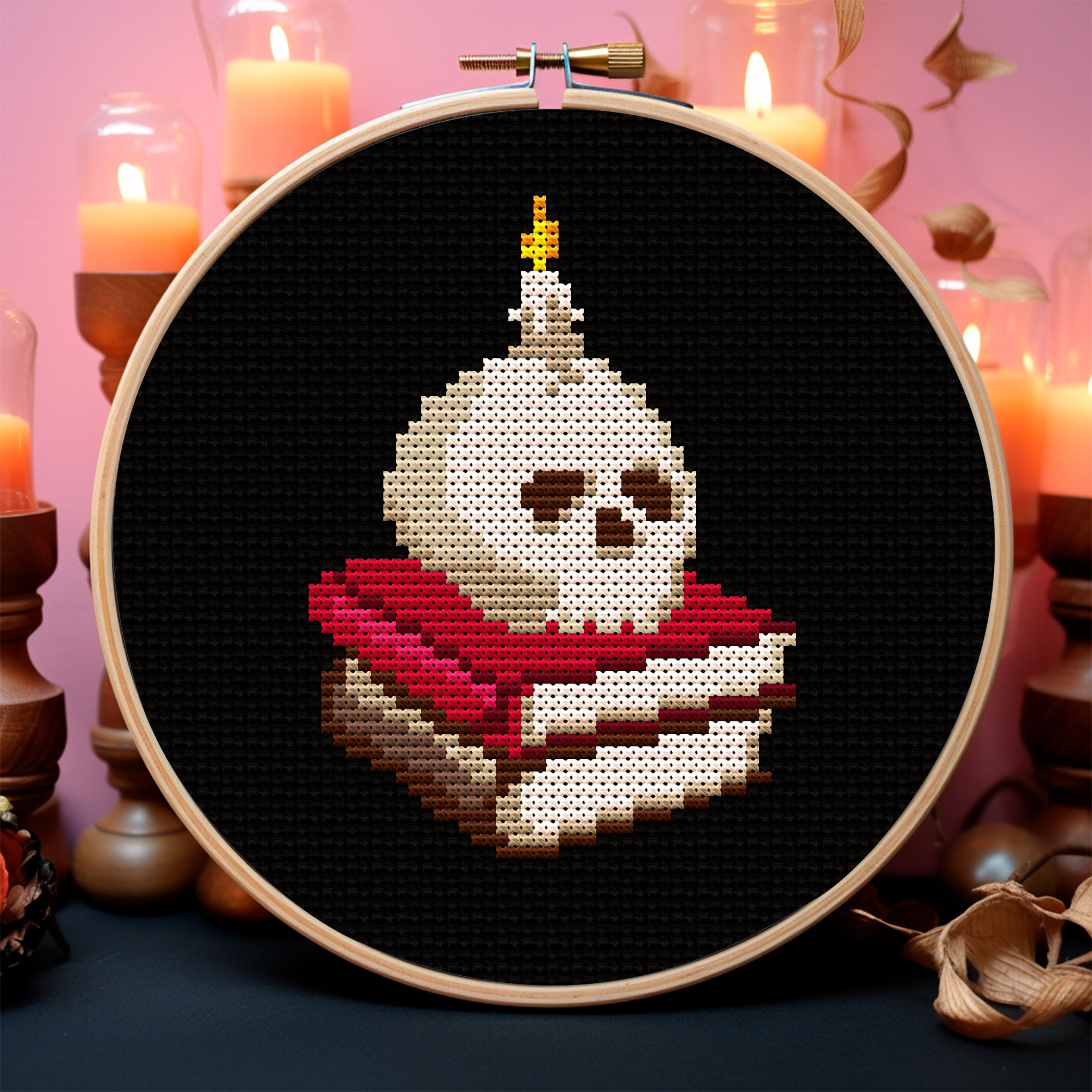 Gothic Witch Skull Cross Stitch Pattern PDF Small Horror Stitch Dark ...
