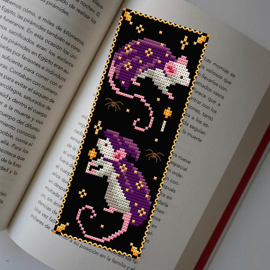 Witchy Rats, Halloween Cross Stitch Bookmark Pattern, Magic Mice ...