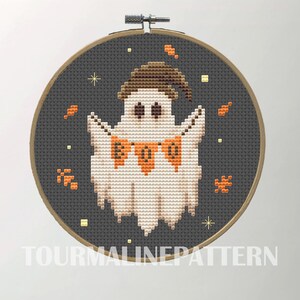 Festive Halloween Ghost Cross Stitch Pattern PDF, Witchy Small Cross ...