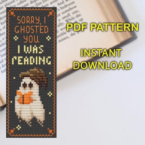 Spooky Bookmark Cross Stitch Pattern PDF, Cute Ghost Design, Handmade ...