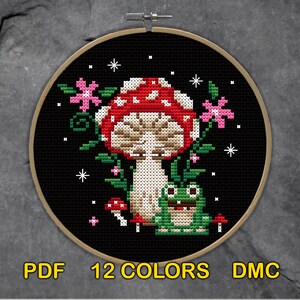 Forest Toadstools Set Cross Stitch Pattern PDF Witchy Cross Stitch ...