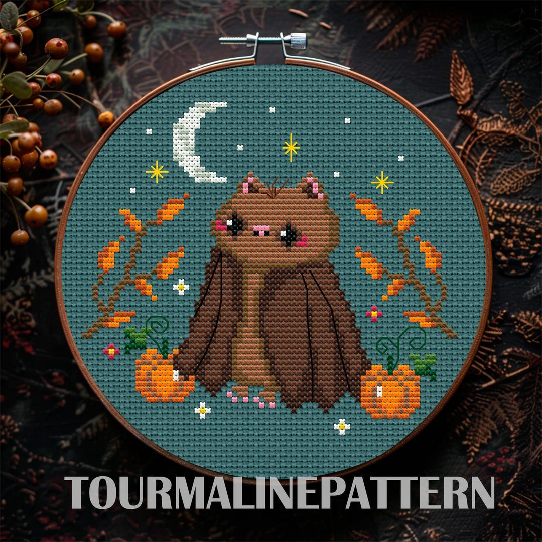 Cute Halloween Bat Cross Stitch Pattern PDF, Witchy Cross Stitch, Funny ...