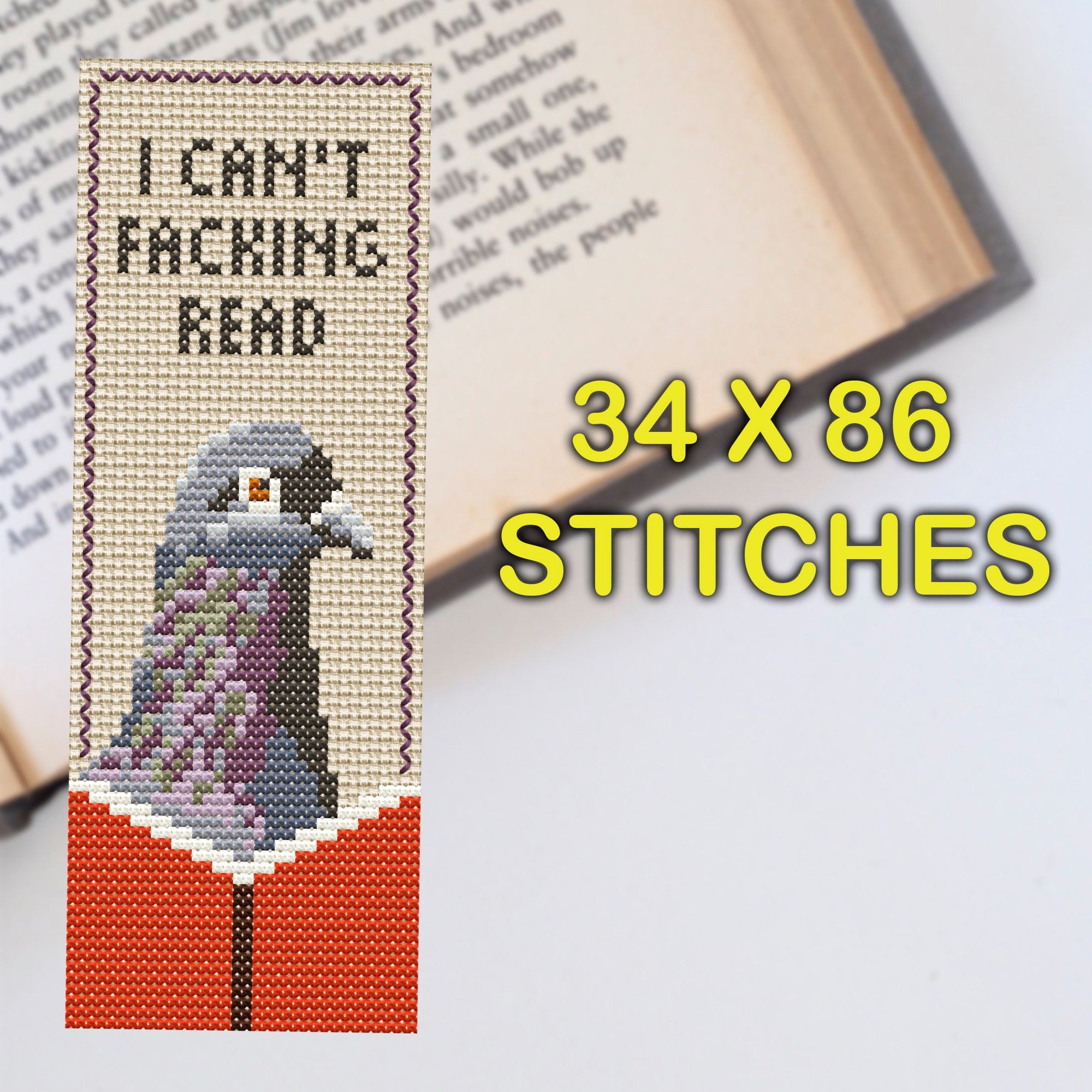 Witty Pigeon Cross Stitch Bookmark Pattern, Funny Sarcastic Pigeon ...