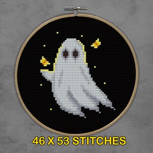 Ghost Cross Stitch Pattern PDF Cute Ghost Embroidery Small Creepy Cute ...