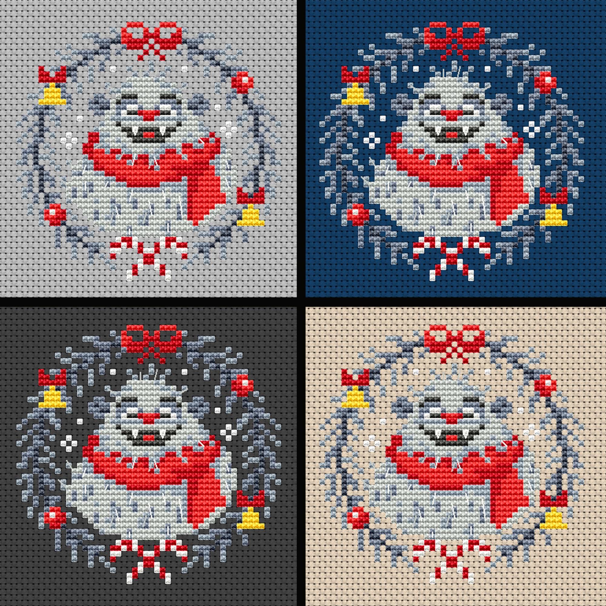 Christmas Yeti Cross Stitch Pattern PDF, Nightmare Holiday Ornament ...