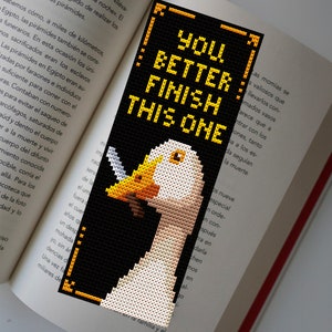 Whimsical Silly Goose Cross Stitch Bookmark PDF Handmade Bookmark With ...