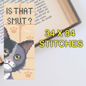Cheeky Cat Cross Stitch Bookmark Pattern PDF, Cute and Aesthetic ...