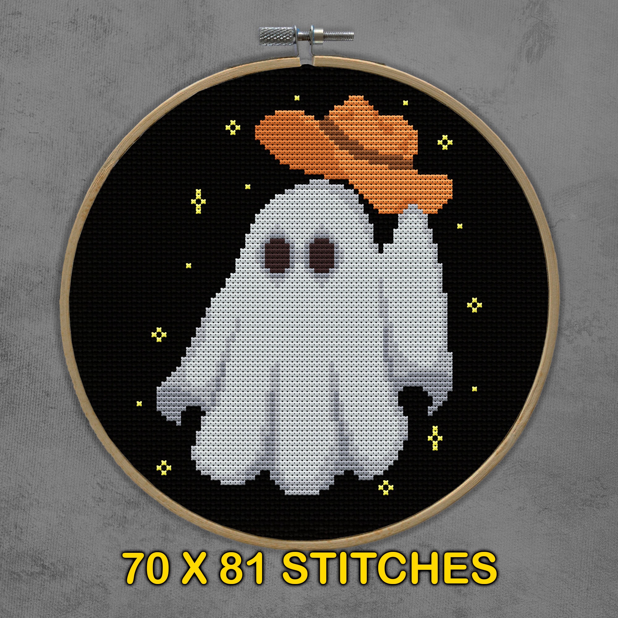 Cute Ghost Cowboy in a Hat Cross Stitch Pattern PDF Gothic Ghost Cross ...