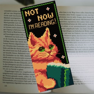 Ginger Cat Cross Stitch Bookmark Pattern PDF Handmade Aesthetic ...