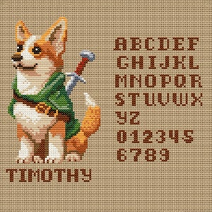 Cute Corgi Dog Cross Stitch Pattern PDF, Alphabet Embroidery Pattern ...