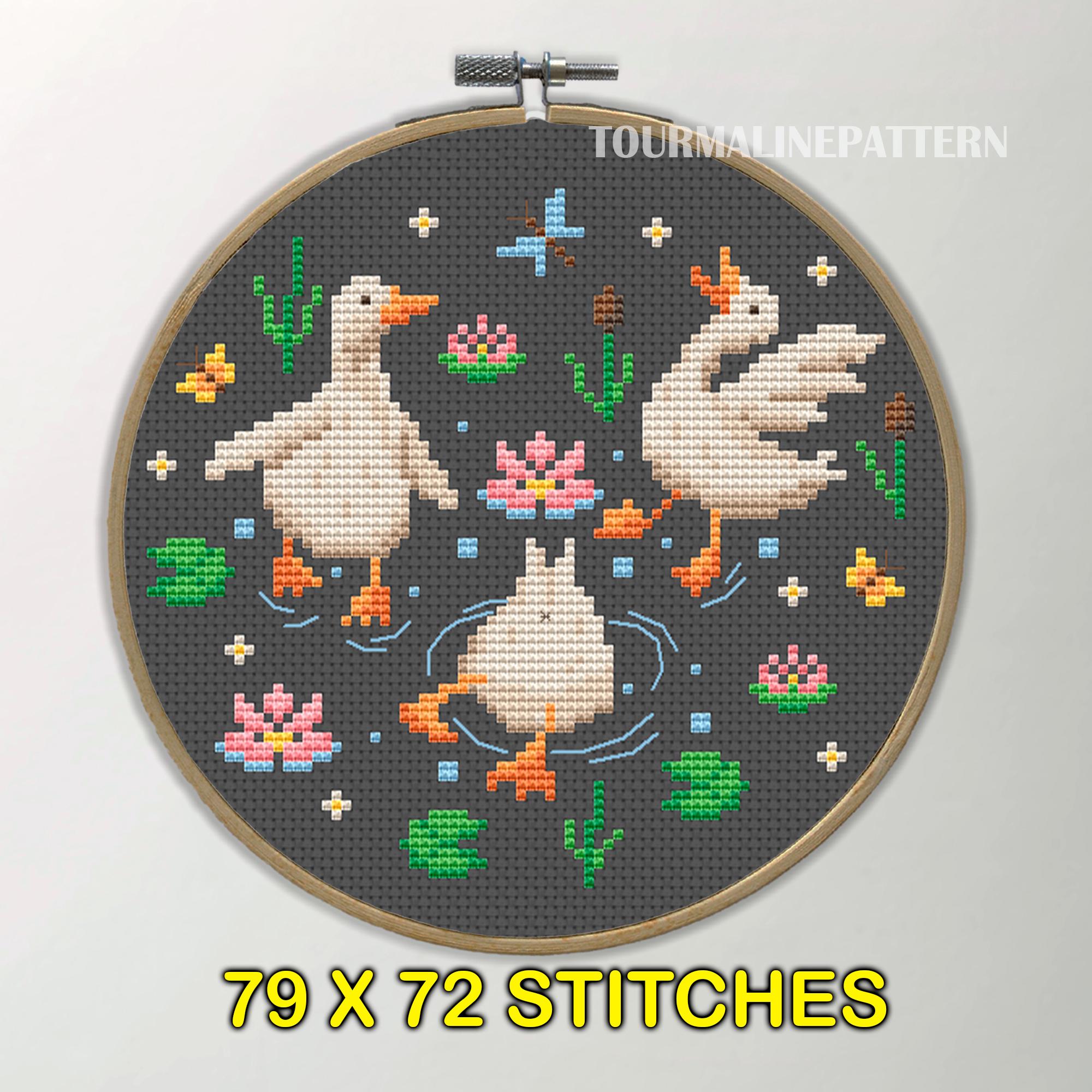 Spring Geese Cross Stitch Pattern PDF, Silly Duck and Goose Cross ...