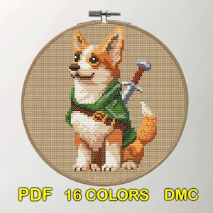 Cute Corgi Dog Cross Stitch Pattern PDF, Alphabet Embroidery Pattern ...