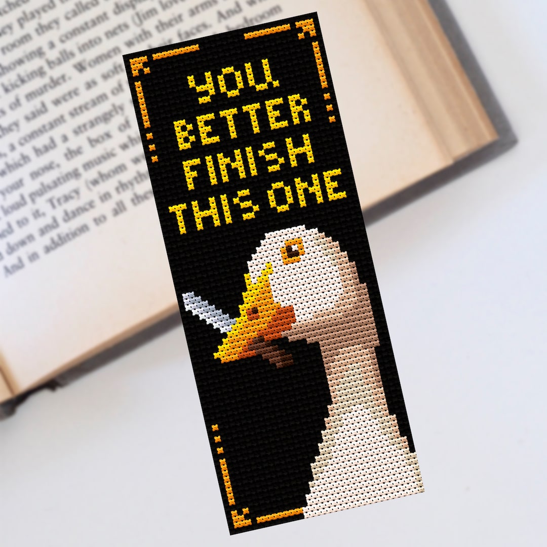 Whimsical Silly Goose Cross Stitch Bookmark PDF Handmade Bookmark With ...
