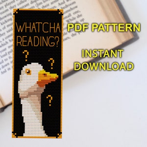 Silly Goose Bookmark, Cross Stitch Bookmark Pattern PDF, Cute Funny ...