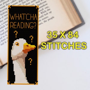 Silly Goose Bookmark, Cross Stitch Bookmark Pattern PDF, Cute Funny ...