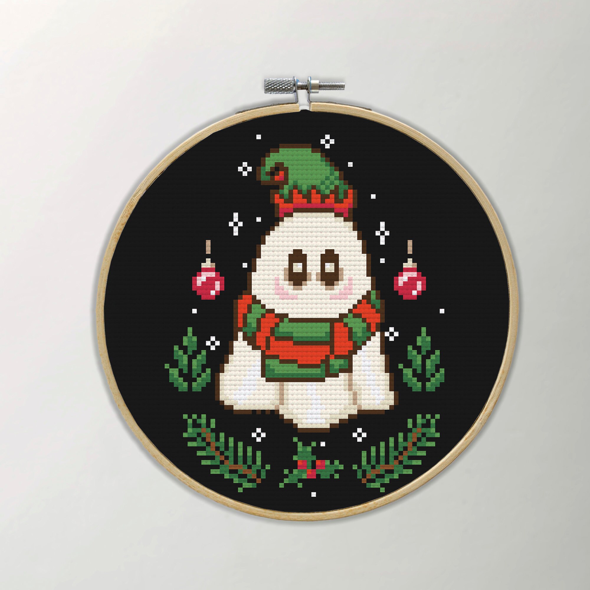 Cross Stitch Pattern Cute Ghost in Scarf Christmas Ghost Embroidery ...