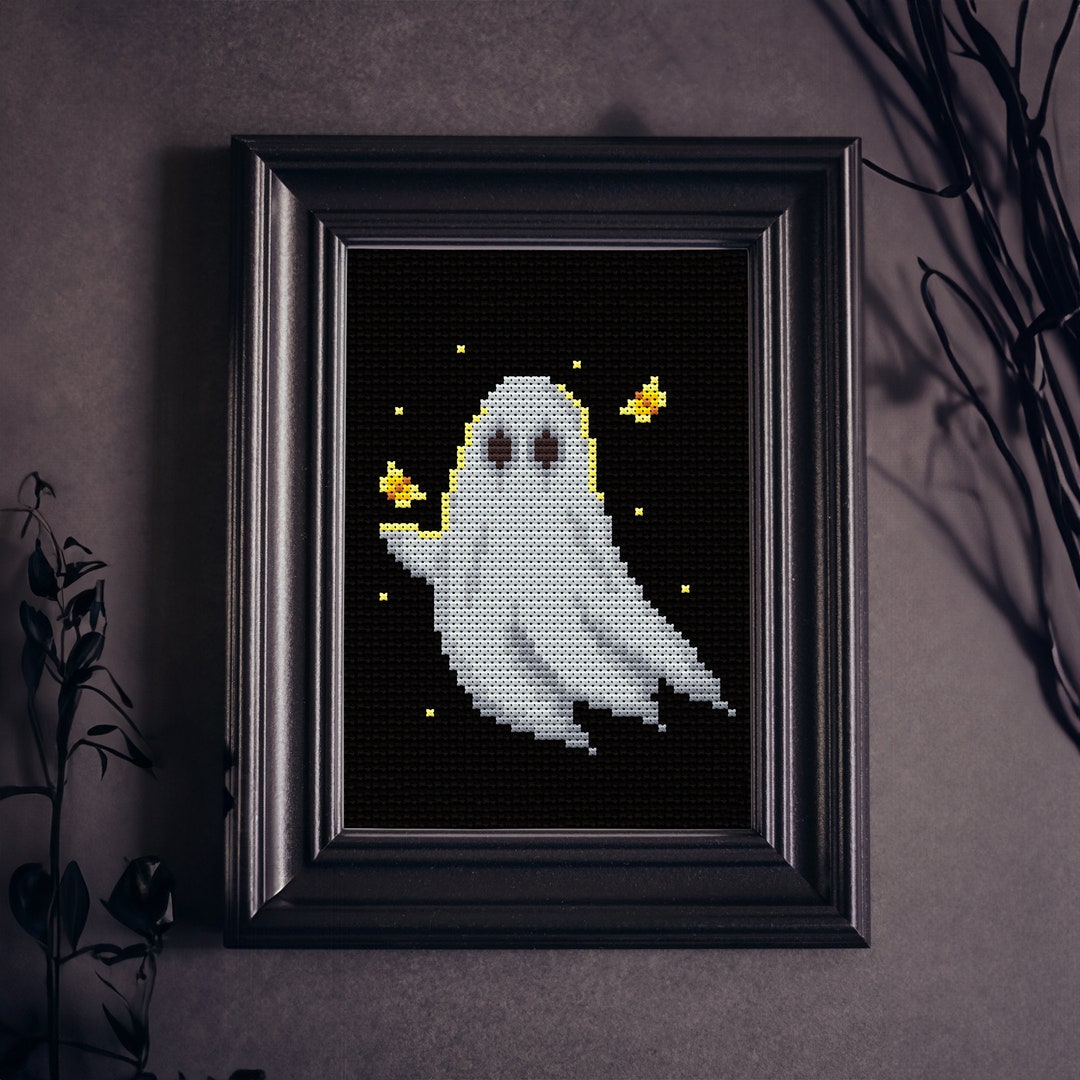 Ghost Cross Stitch Pattern PDF Cute Ghost Embroidery Small Creepy Cute ...