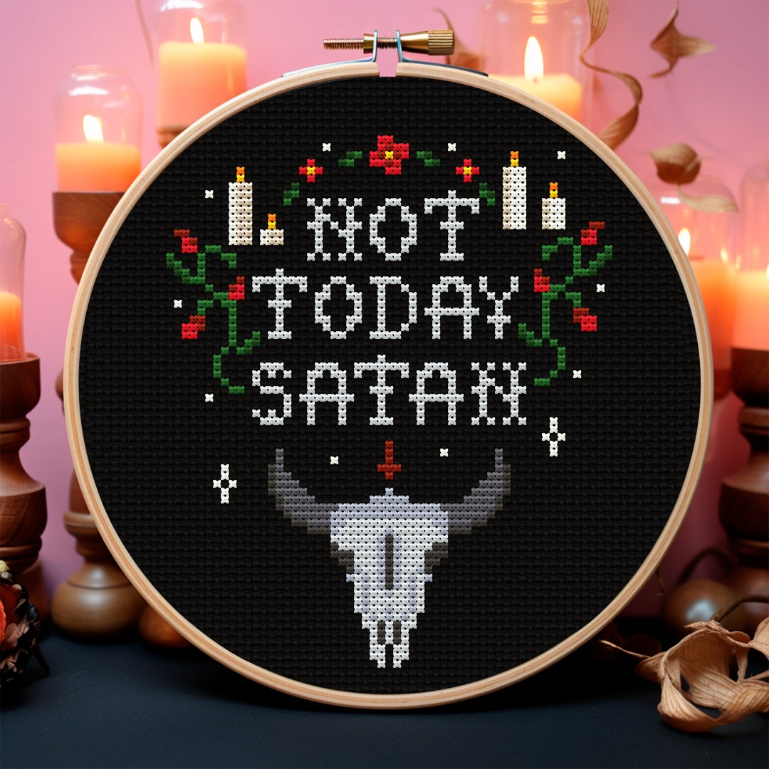 Snarky Cross Stitch Pattern Gothic Skull Witchy Cross Stitch Pattern ...