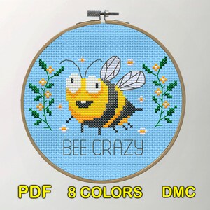 Bee Cross Stitch Pattern PDF, Cottagecore Embroidery, Summer Garden ...