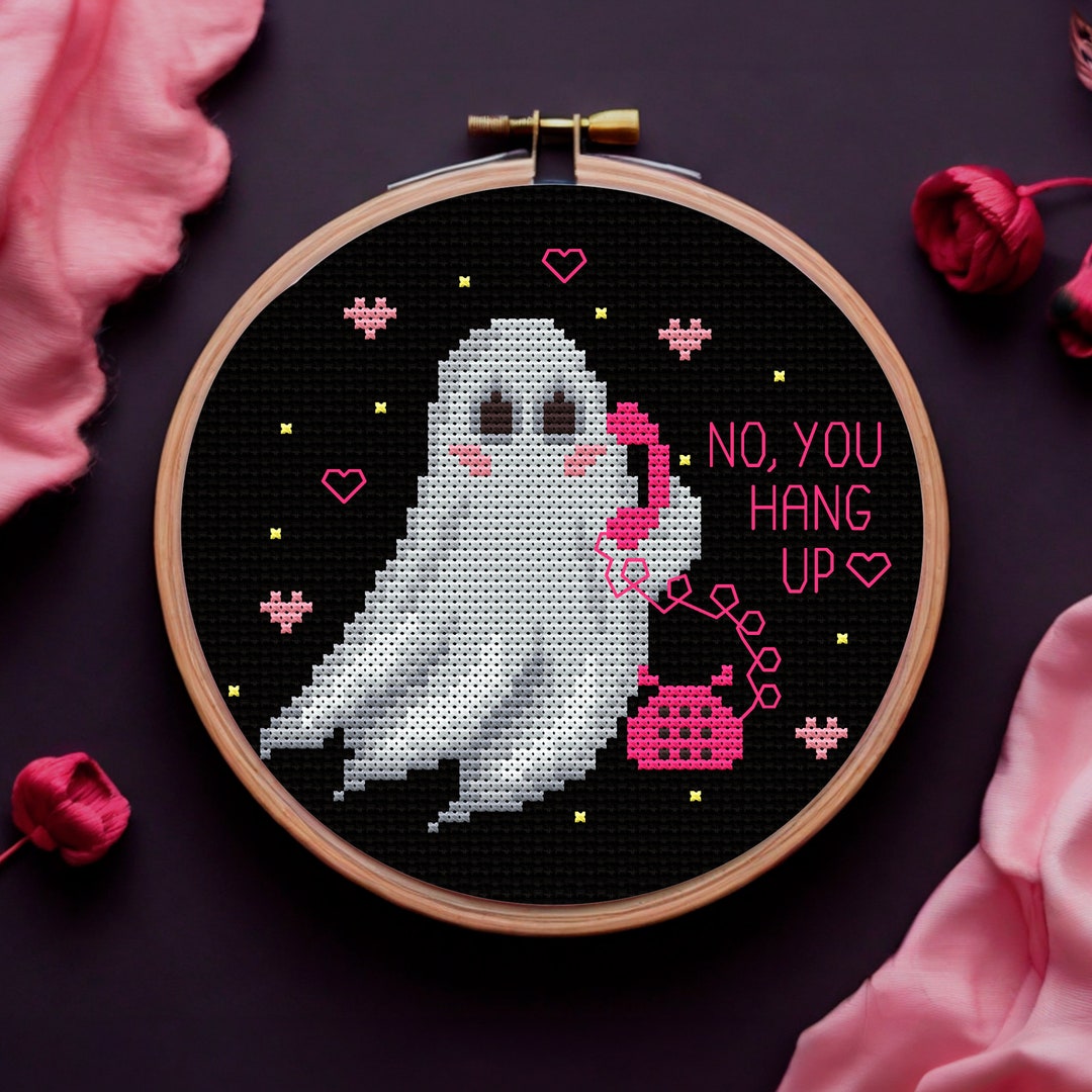 Horror Valentine Cross Stitch Pattern Spooky Ghost Cross Stitch ...
