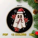 Christmas Cute Ghost Cross Stitch Pattern Ghost in Flowers Embroidery ...
