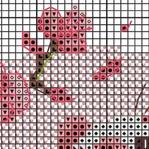 Cherry Blossom Rat Cross Stitch Pattern PDF, Funny Floral Mouse ...